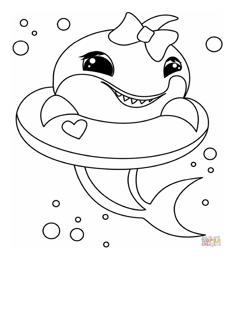 Baby Shark Coloring Page - Free Printable Coloring Pages | PDF