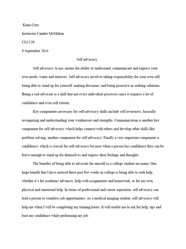 Self Advocacy | PDF