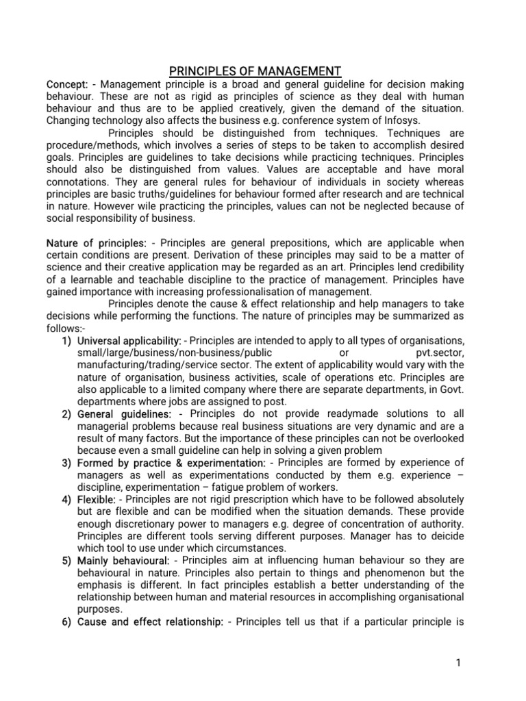 Principles of Management Explained | PDF | Science & Mathematics ...