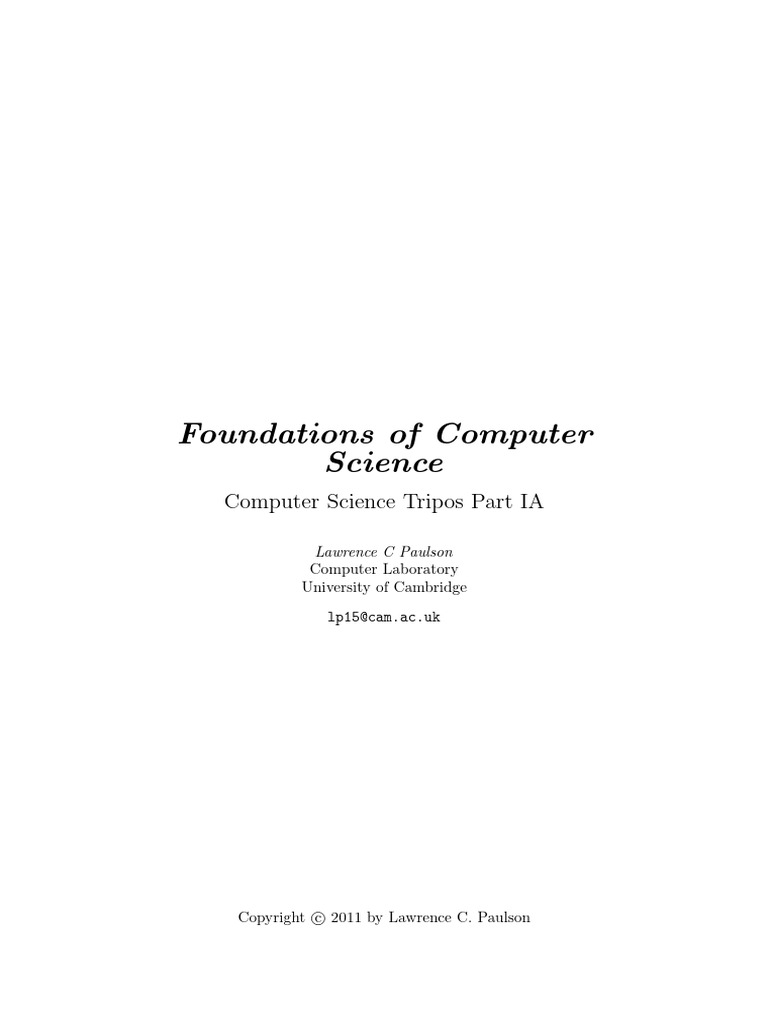 Foundations of Computer Science | PDF