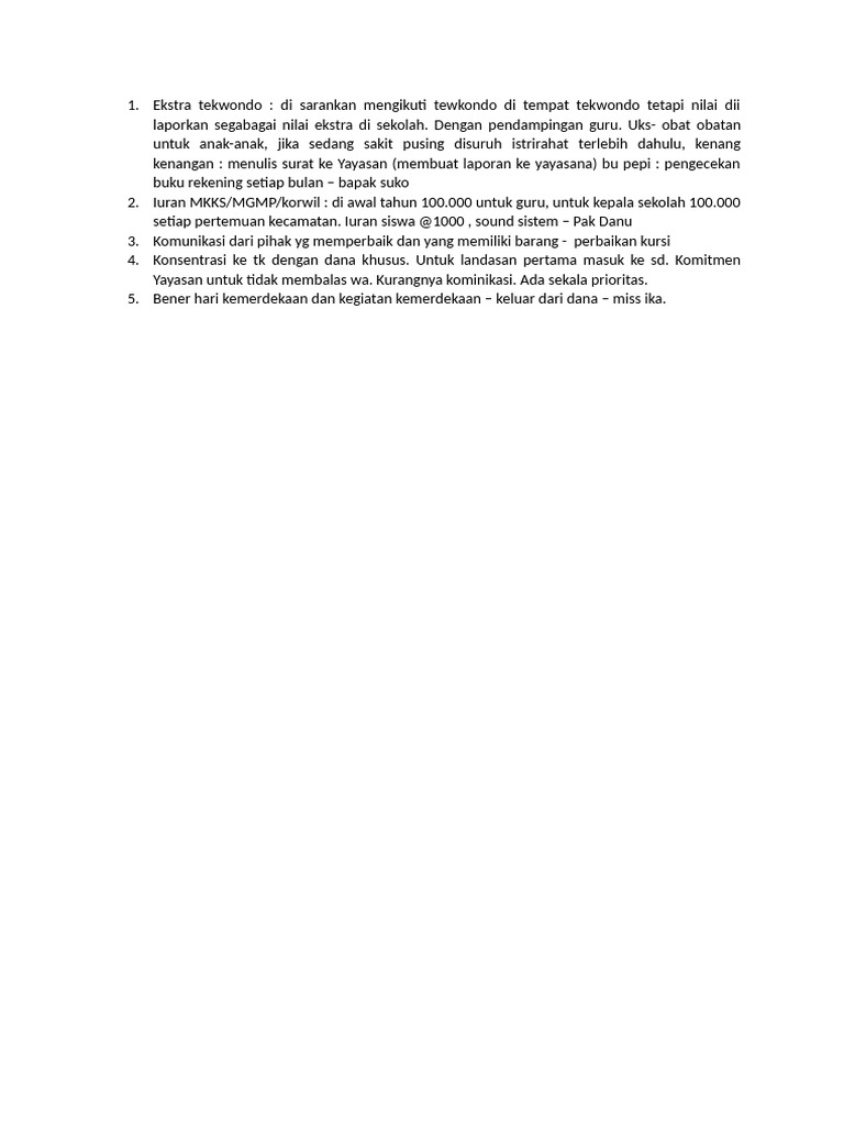 Catatan Raker 2023-2024 | PDF