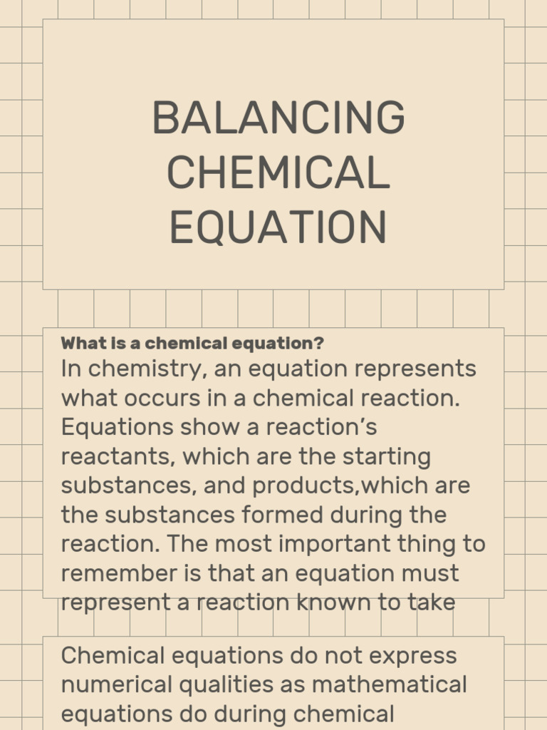 8. Balancing Equation | PDF
