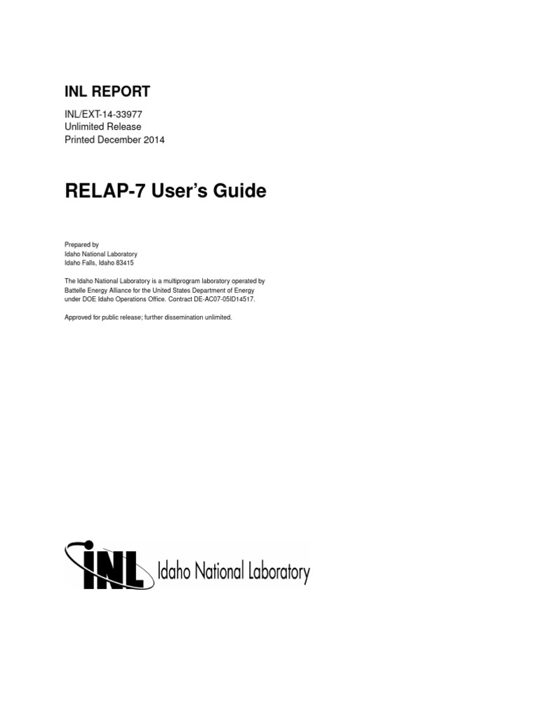 RELAP-7 User's Guide | PDF