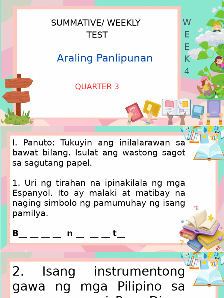 Bahay na Bato: Araling Panlipunan Test | PDF