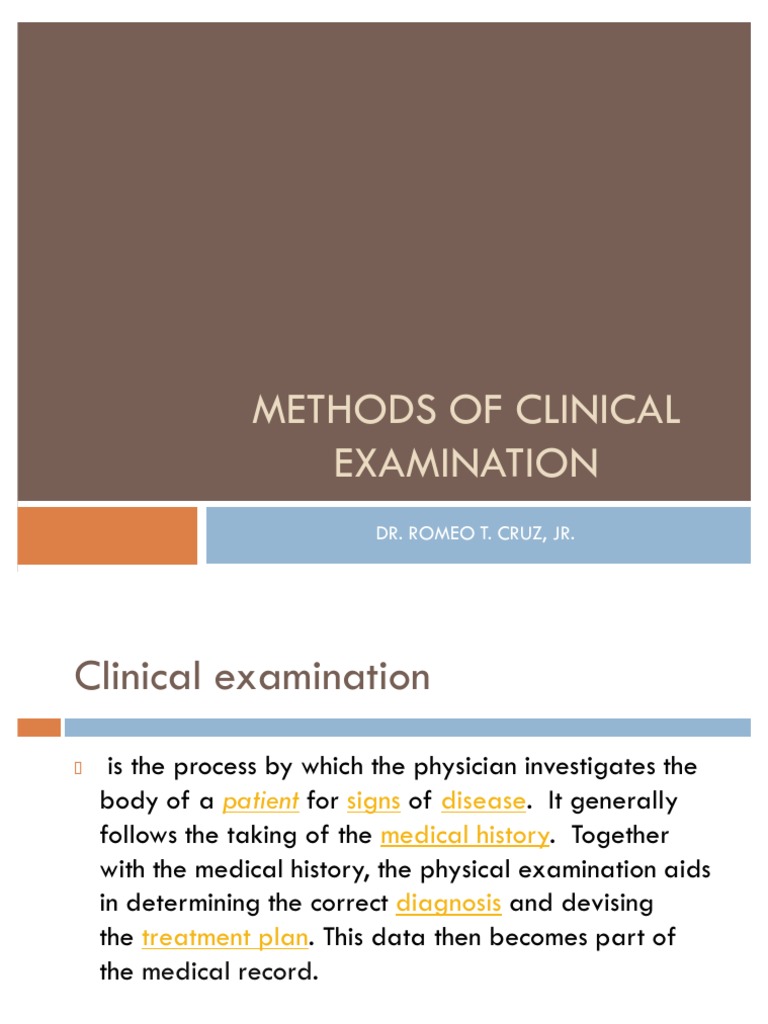 Methods of Clinical Examination | PDF