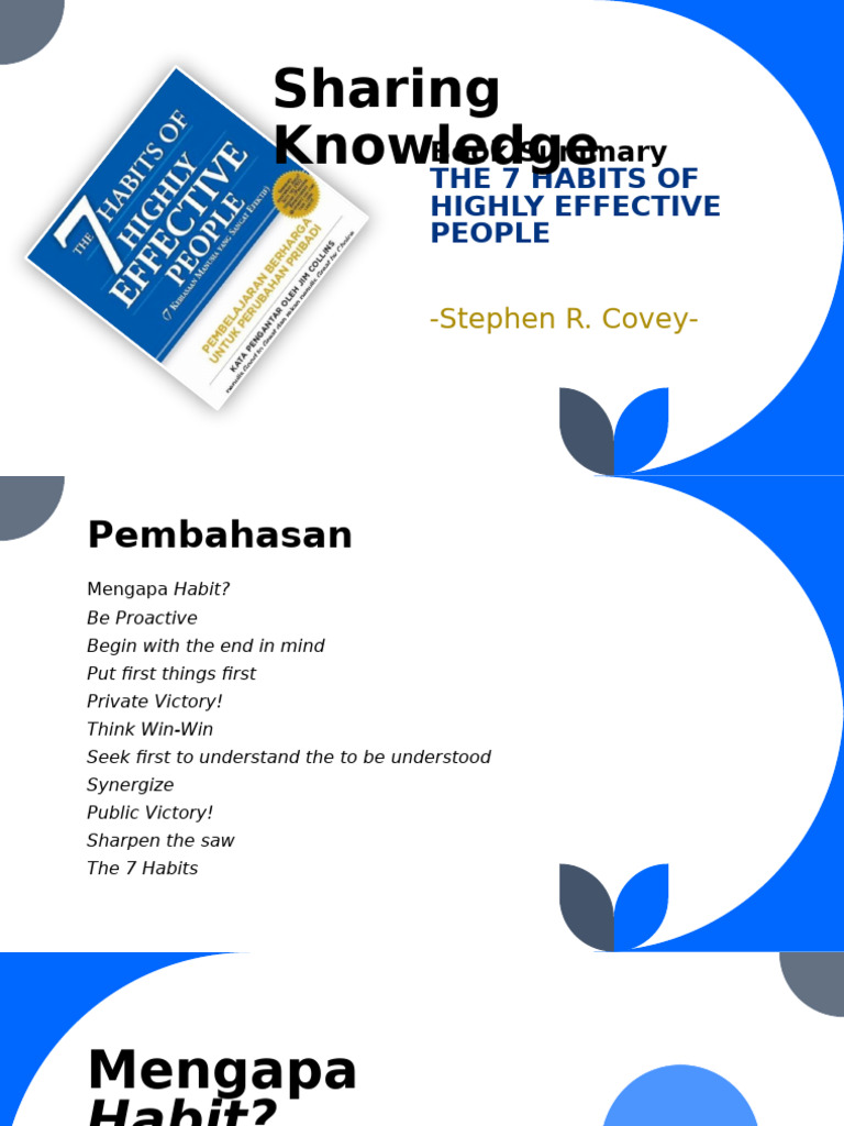09 - 13 Sharing Knowledge 7 Habits of Highly Effective People | PDF