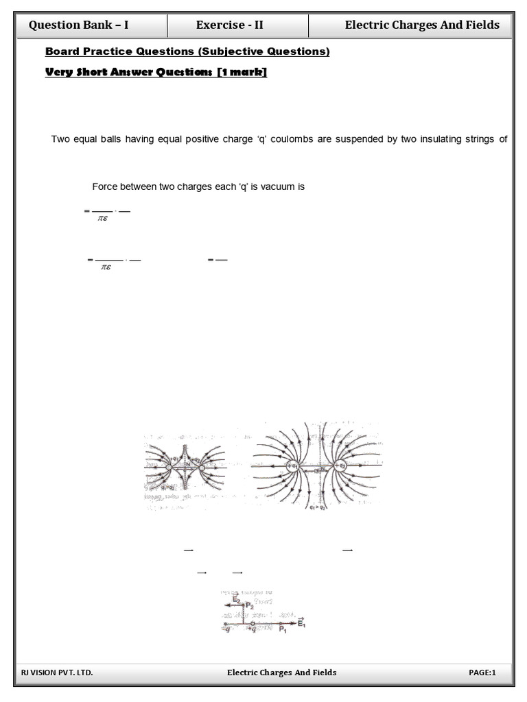 12th Phy CH 1 Electric Charge & Field | PDF