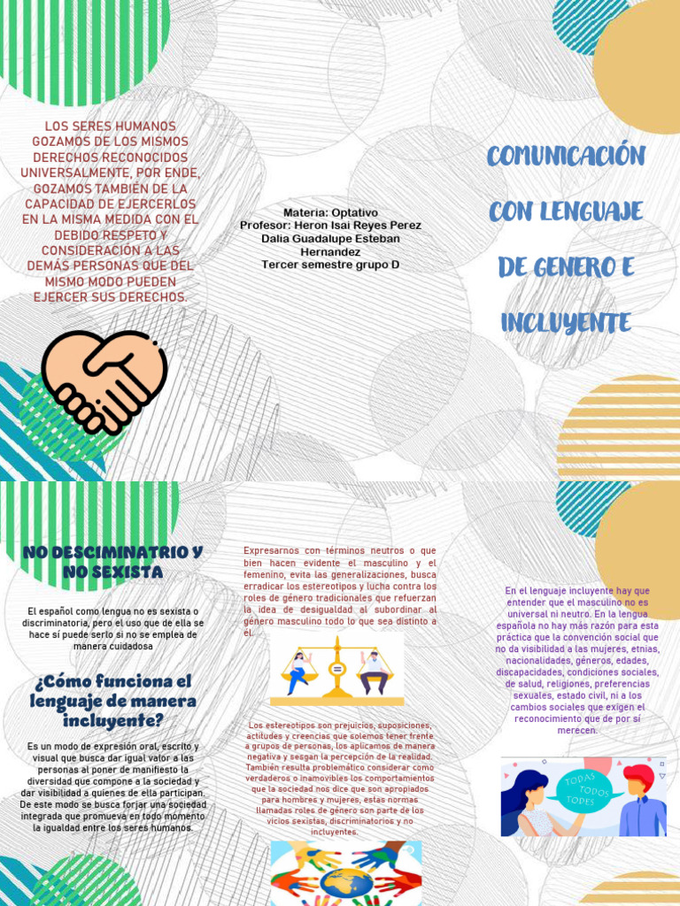 Triptico Lenguaje Incluyente | PDF