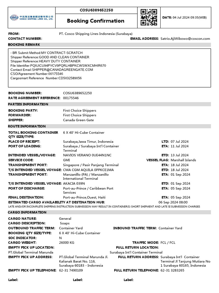 Booking Confirmation | PDF