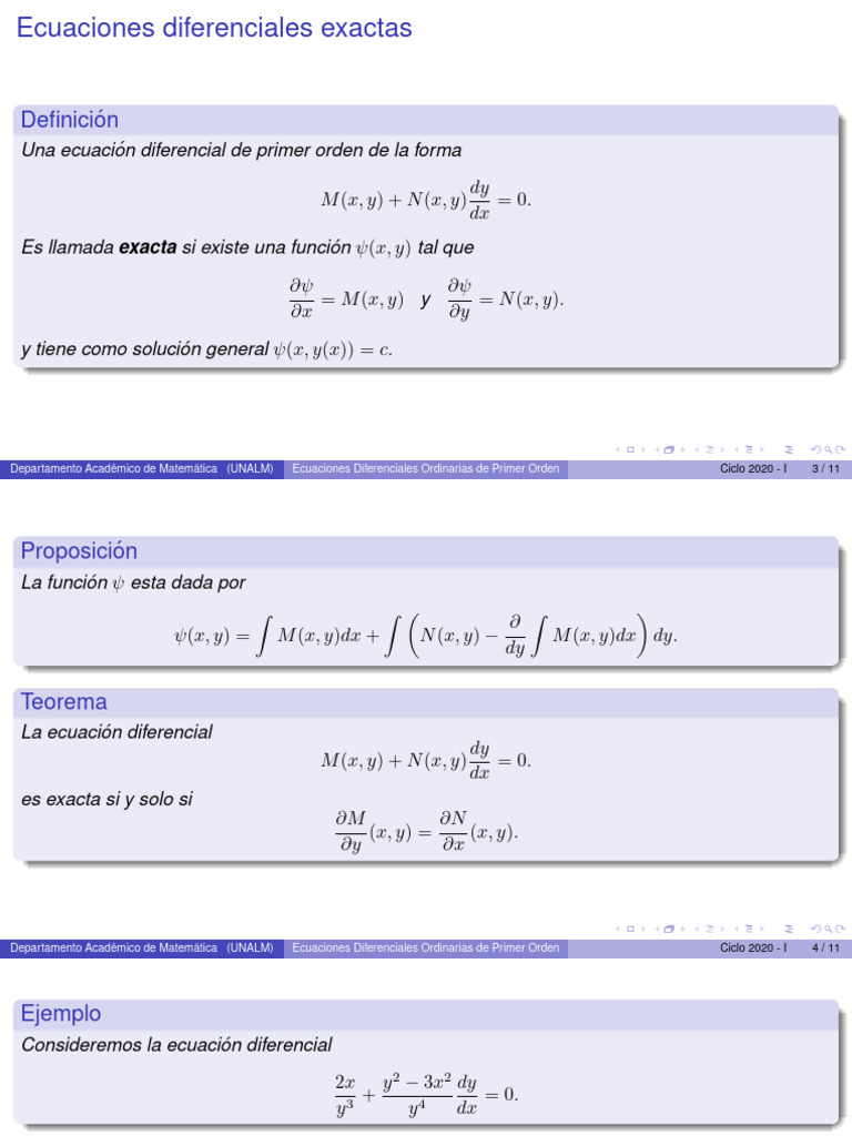 Ecuaciones Diferenciales Exactas | PDF
