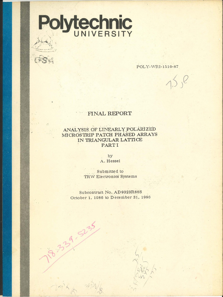 Analysis of Linearly Polarized Microstrip Patch Phased Arrays in ...