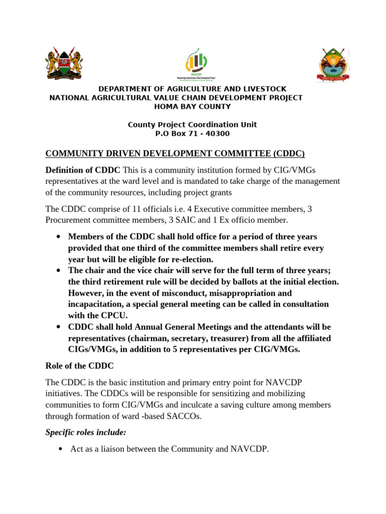 CDDC Leadership Sensitization, Navcdp 2024 | PDF | Procurement | Inventory