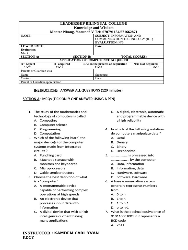 LSS ICT 3rd Sequence 2023-2024 | PDF