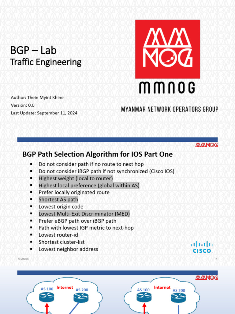 MMNOG - BGP.LAB - Traffic Engineering - Solution | PDF
