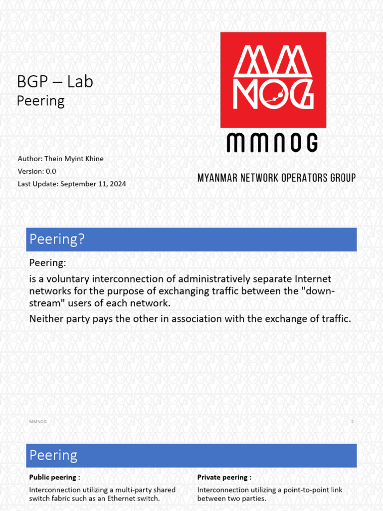MMNOG - BGP.LAB - Peering - Solution | PDF