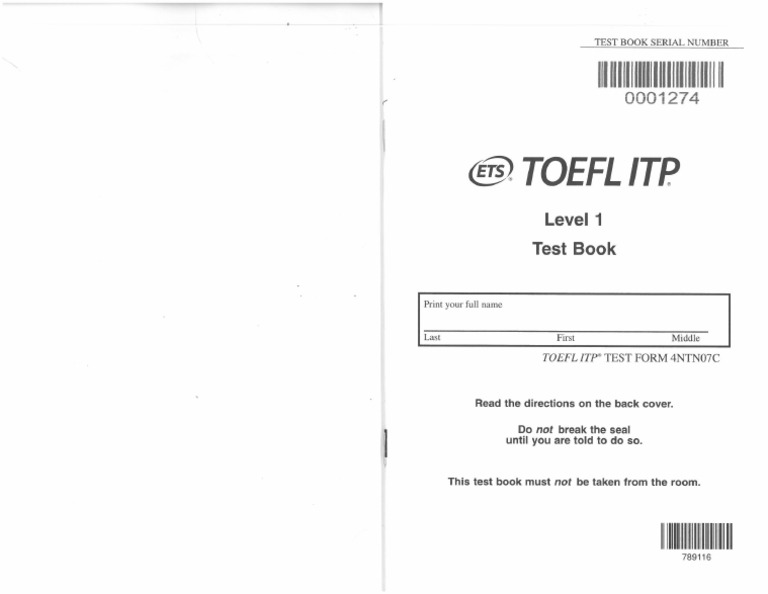 CARATULA TOEFL ITP | PDF