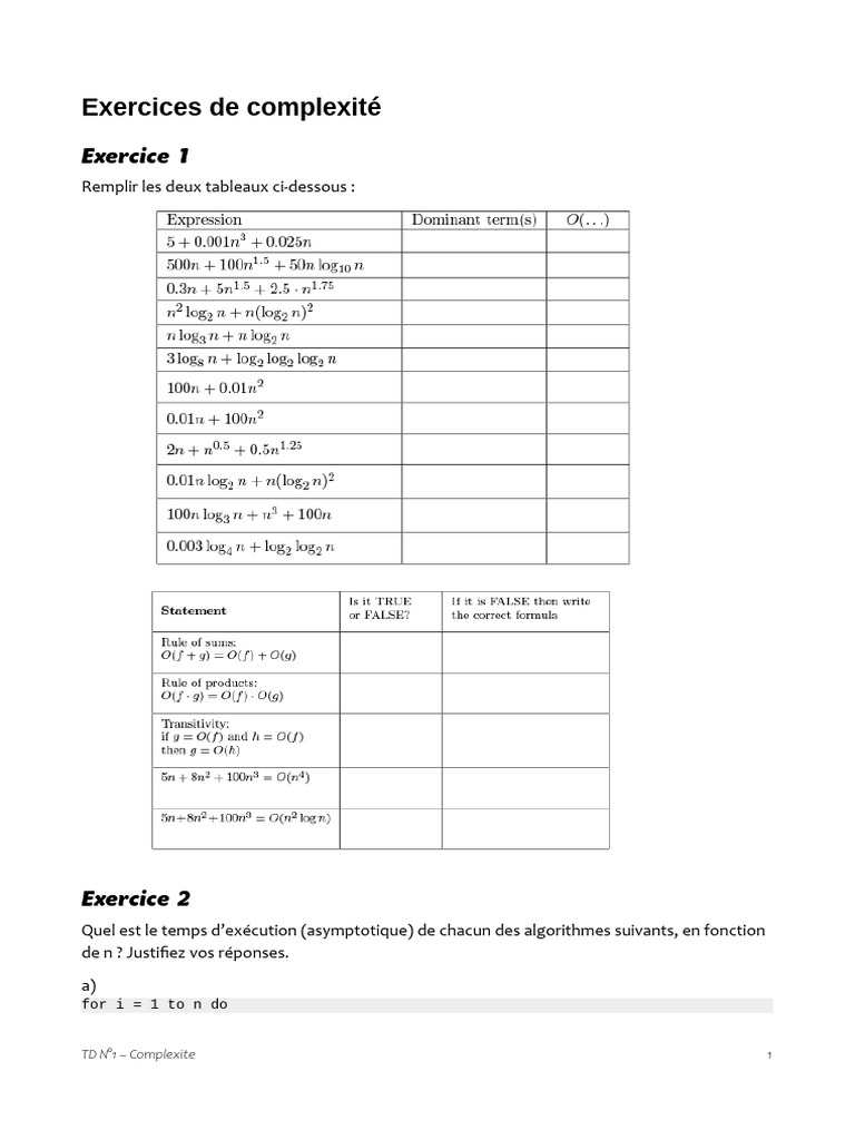 Td1-complexite | PDF