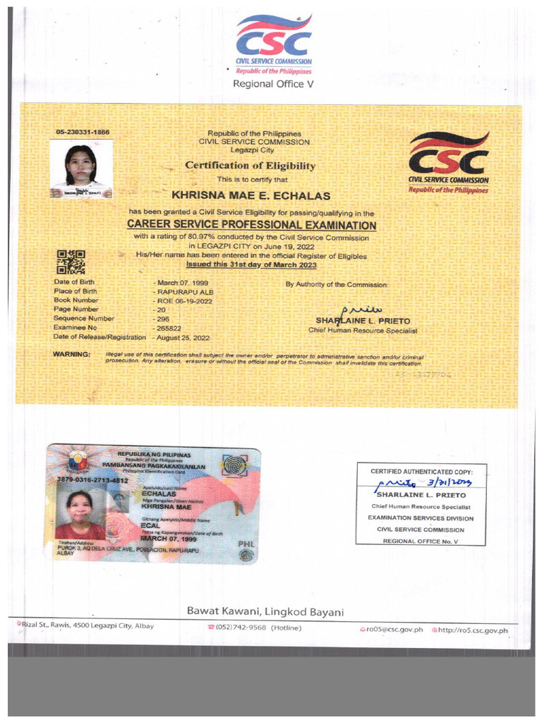Certificate of Eligibility | PDF
