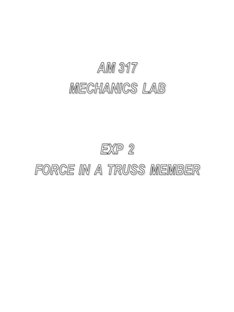 EXP2 Force in A Truss Member | PDF