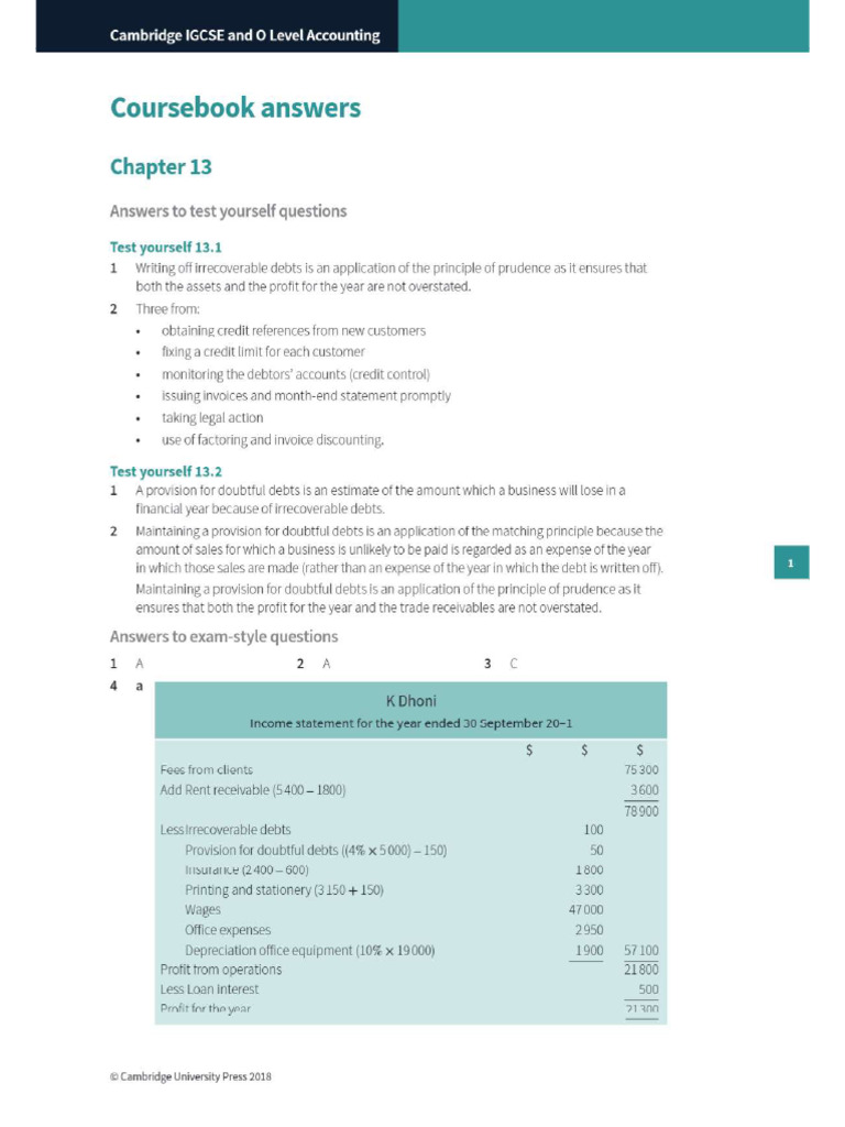 Answers Exam Style Chapter 13 | PDF