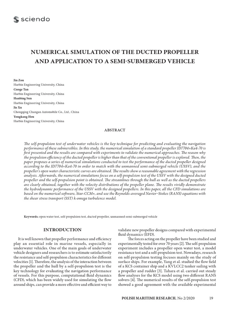 Numerical Simulation of The Ducted | PDF