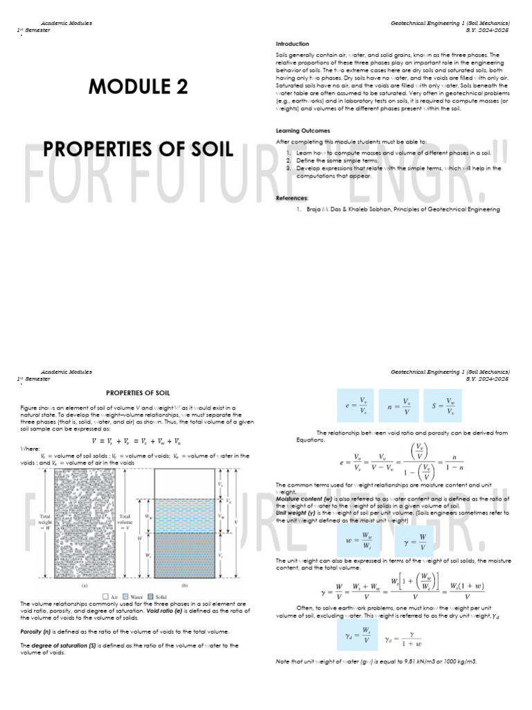 MODULE 2 - Properties of Soil | PDF | Soil Mechanics | Applied And ...
