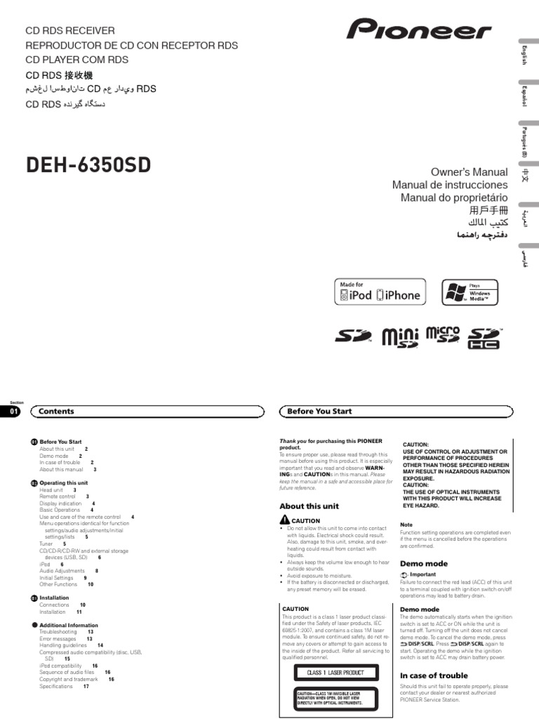 DEH-6350SD Owners Manual | PDF