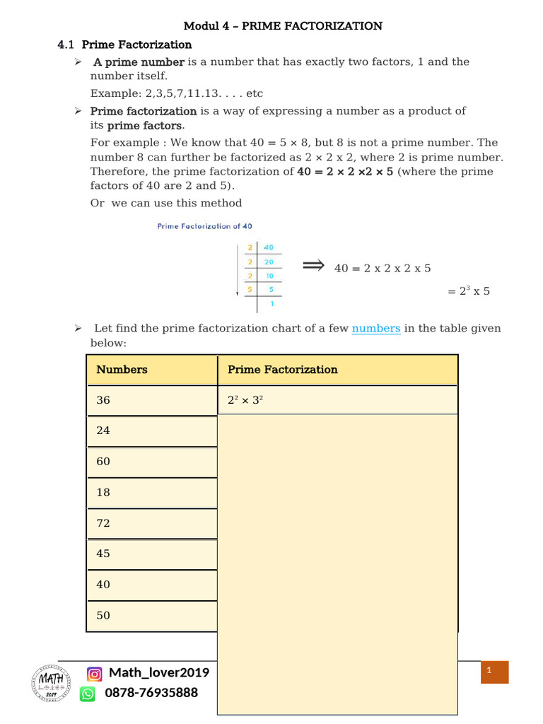Modul 4- Factor,prime factor | PDF