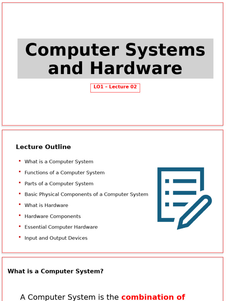 LO2 - Computer Systems and Hardware | PDF