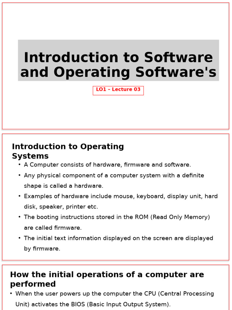 LO3 - Introduction To Software and Operating Software's | PDF
