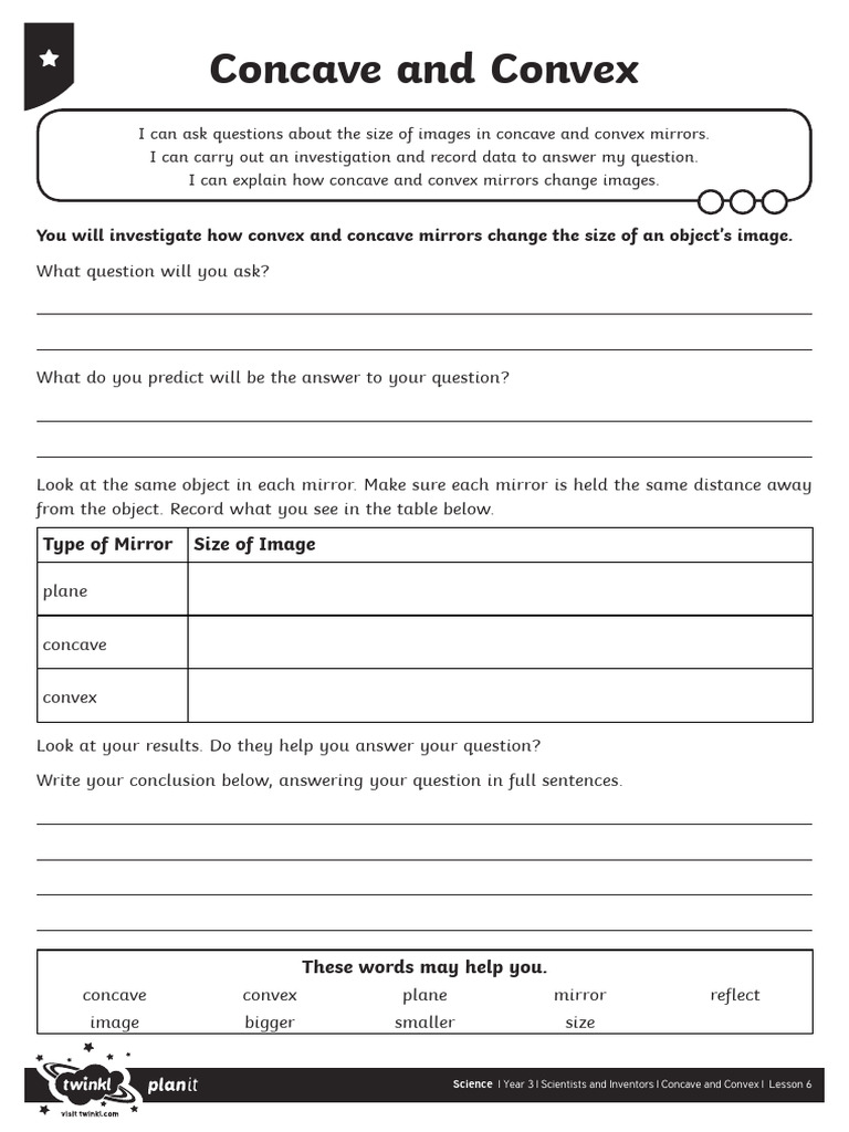 Concave and Convex Activity Sheet | PDF