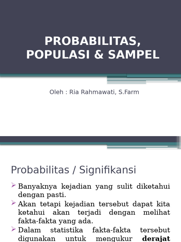 prob, populasi , sampel | PDF