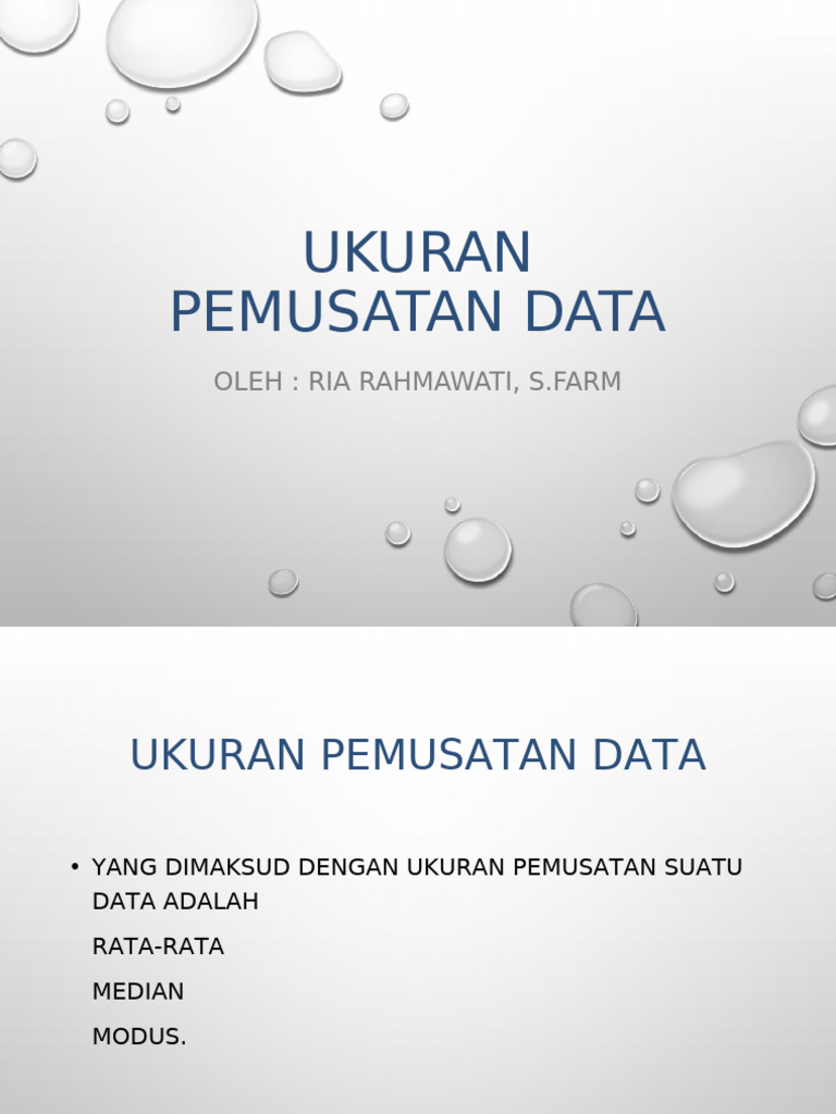Ukuran Pemusatan Data: Rata-rata, Median, Modus | PDF