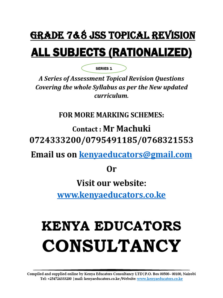 Grade 7&8 Jss Topical Revision Rationalized | PDF