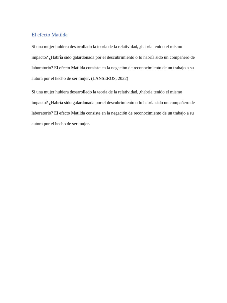 El Efecto Matilda | PDF