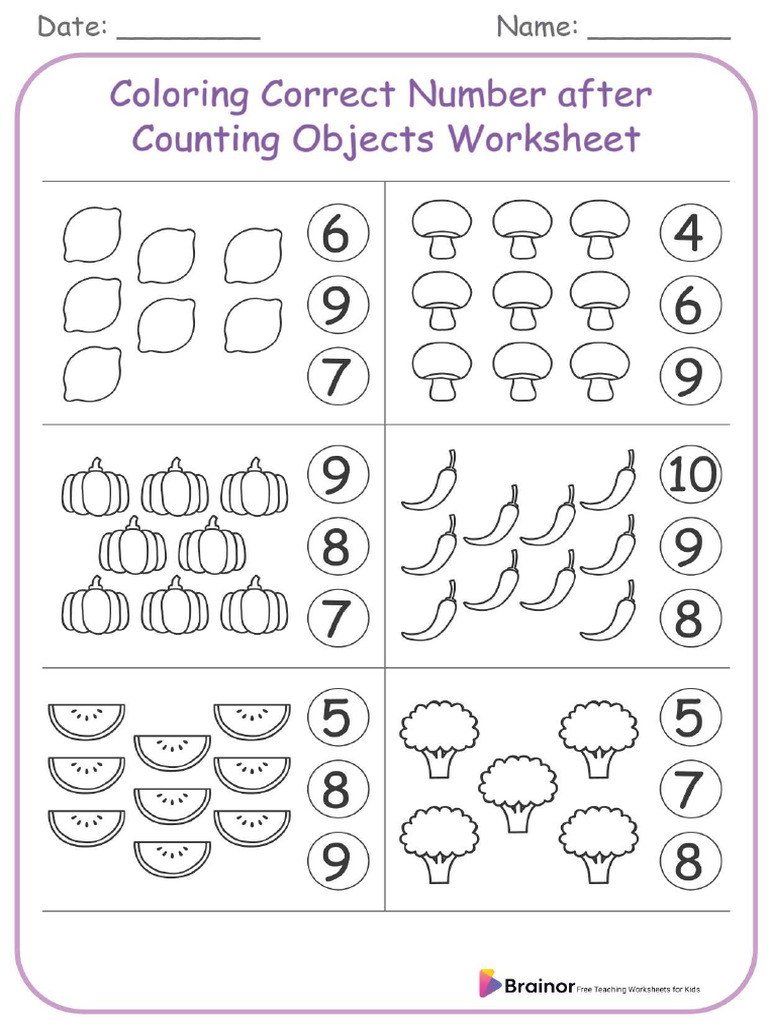 Count and Color Worksheets | PDF