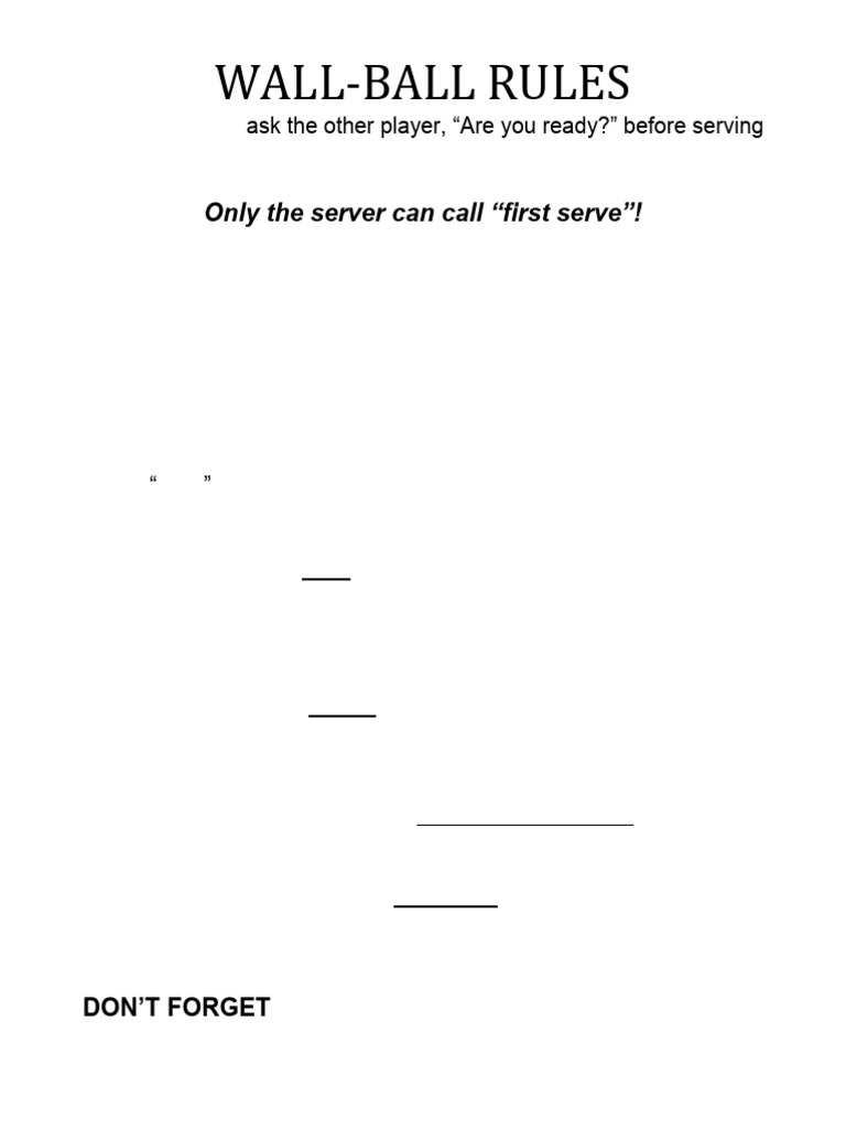 Wall Ball Rules | PDF