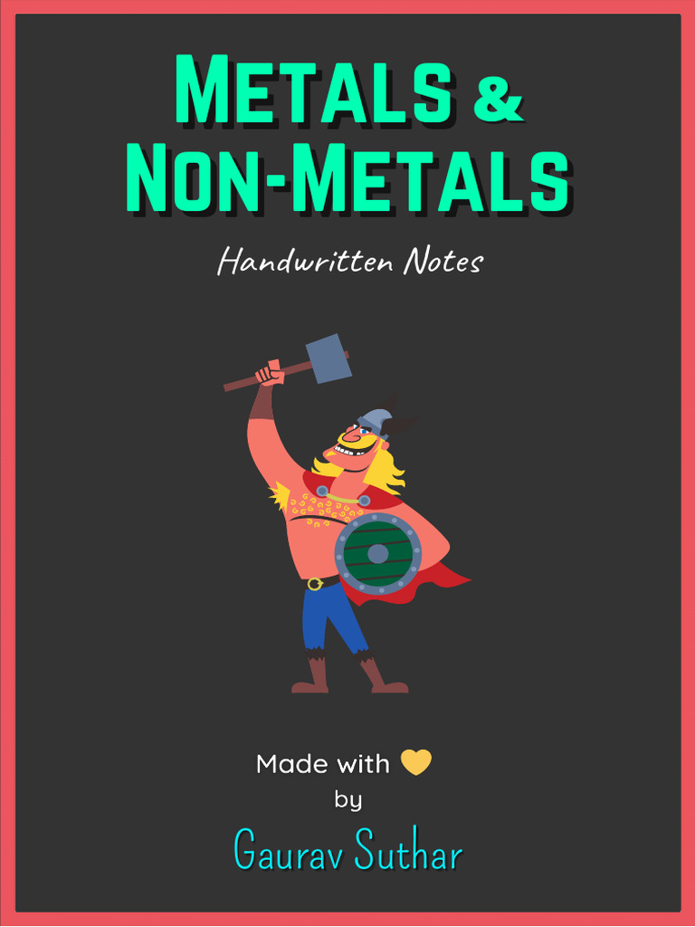 Metals and Non-Metals Notes | PDF | Rust | Metals