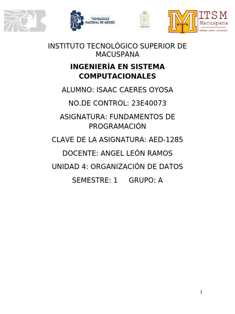 Programacion de La Unidad 4 | PDF