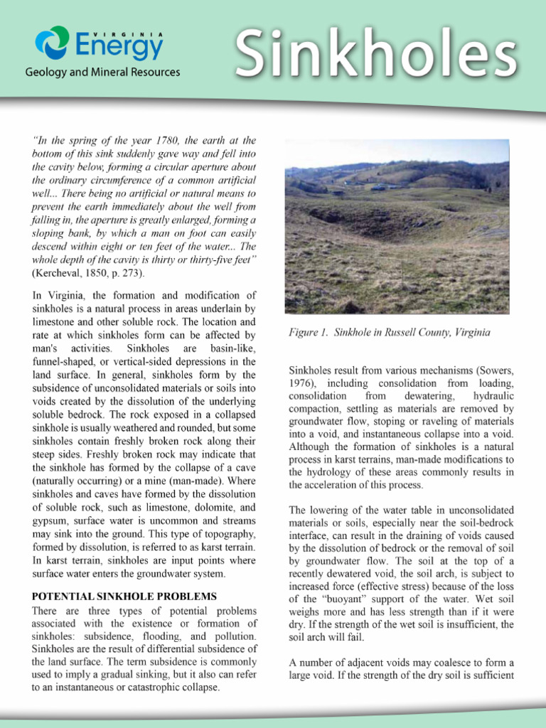 SINKHOLES | PDF
