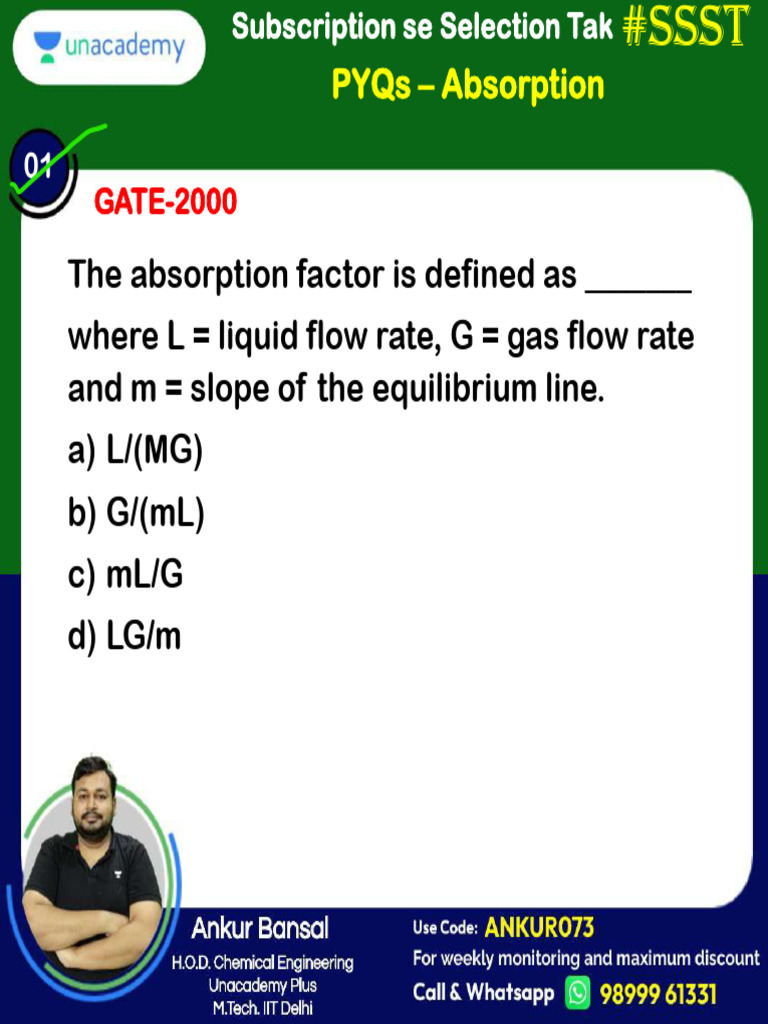 Absorption PYQs | PDF | Gases | Teaching Methods & Materials