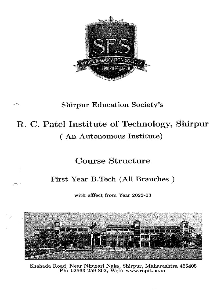 First Year Syllabus All Branches | PDF
