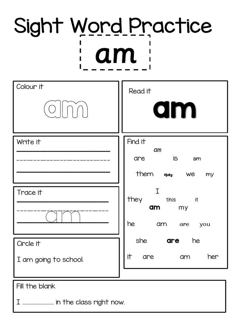 Sight Word Practice | PDF
