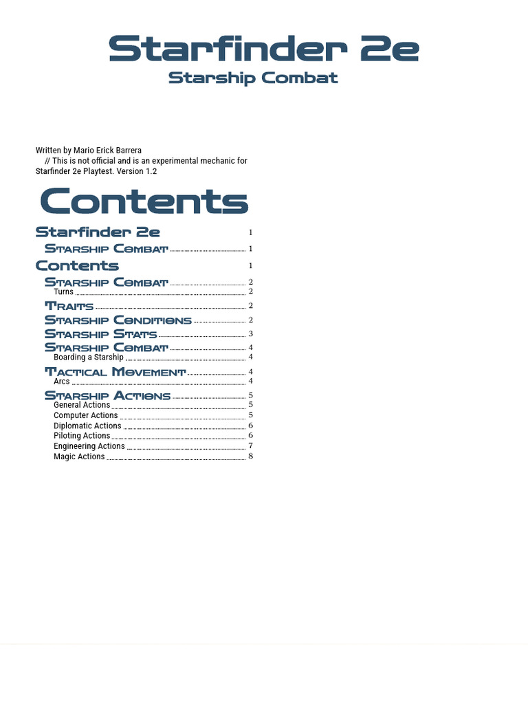 Starfinder 2e - Starship Combat V1.2 | PDF