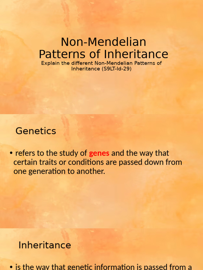 G9Q1M3 non mendelian inheritance | PDF