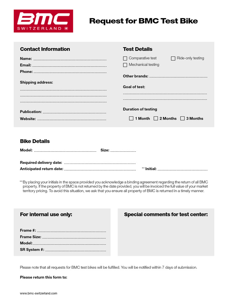 Request For BMC Test Bike | PDF