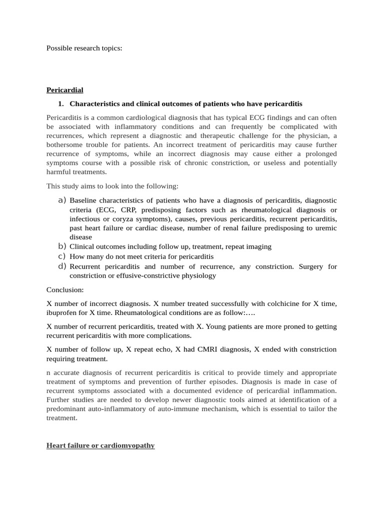 Possible research topics | PDF