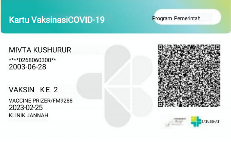 KARTU-VAKSIN DOSIS 2 | PDF