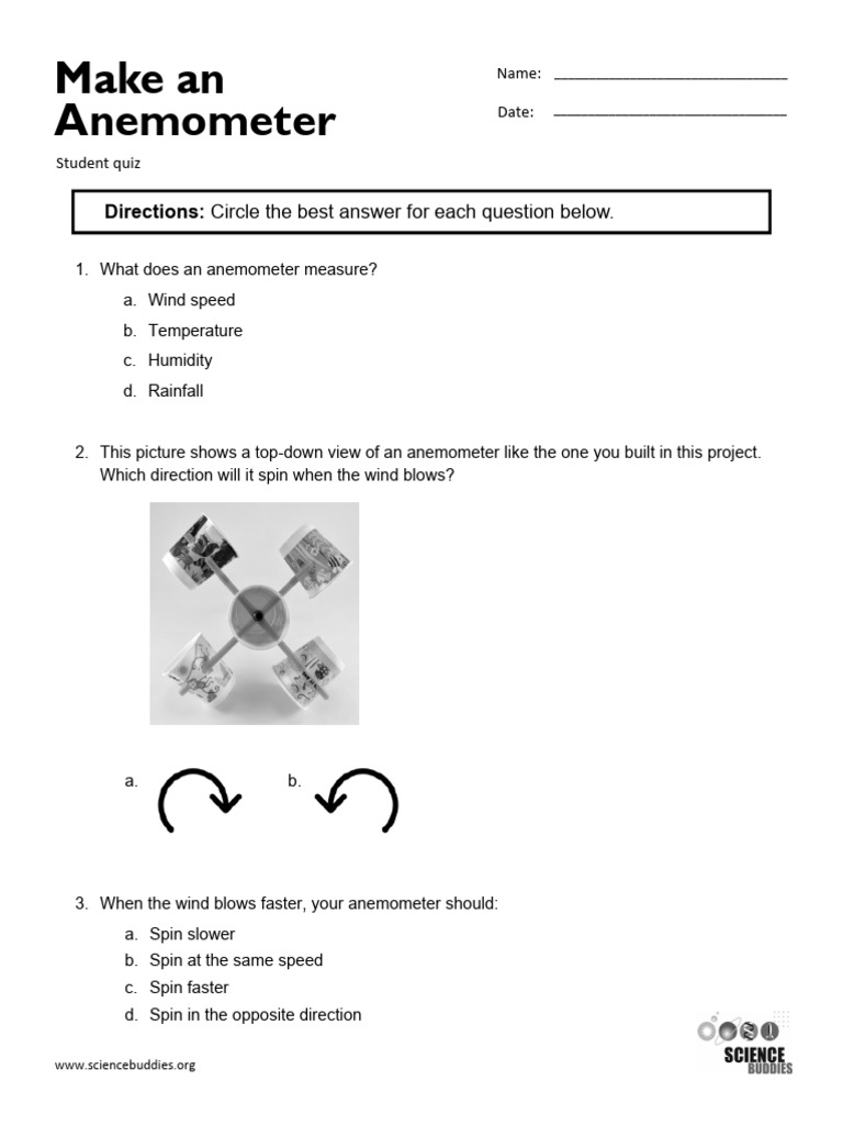 Quiz Anemometer | PDF