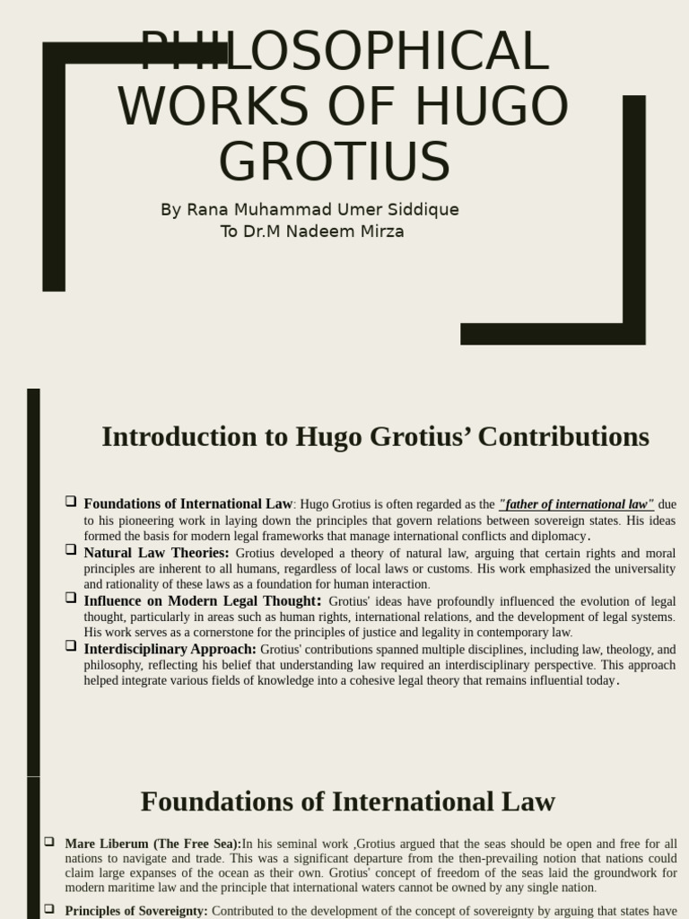 Works of HUGO GROTIUS | PDF | Social Contract | Natural Law